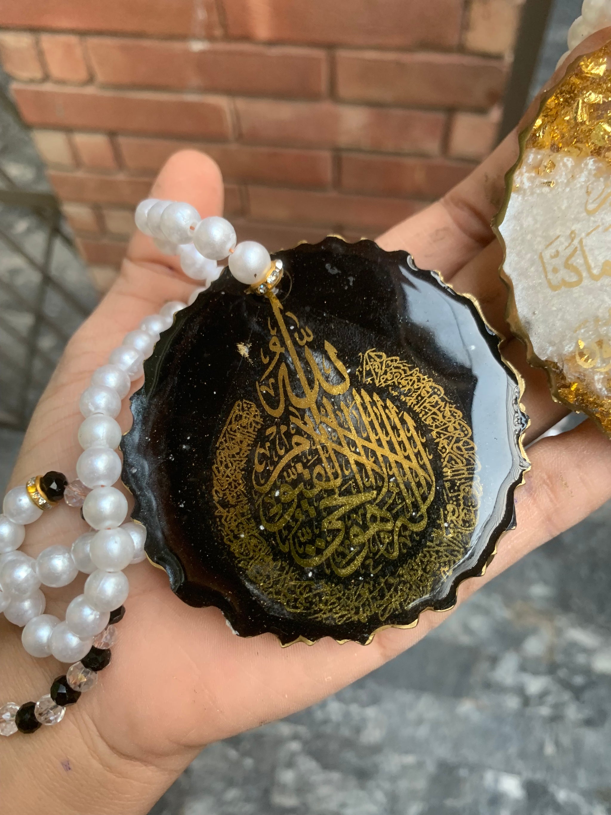 Islamic Resin Car Hanging – Resin Art by Kainaat